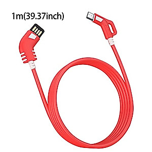 BGNTBUK Fast Charging Cord Type C to Type C 1m 3A Silicone Data Cable Mobile Phone Color Fast Charging Line Liquid Soft Plastic Flash Charging Cable 6ft Cable
