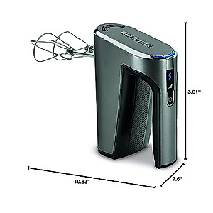 Cuisinart Electric Hand Blender & Mixer, EvolutionX Cordless Hand Mixer, 5 Speeds, Gray/Black, RHM-100