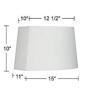 White Medium Modified Oval Lamp Shade 12.5" Wide and 10" Deep at Top x 15" Wide and 11" Deep at Bottom x 10" High (Spider) Replacement with Harp and Finial - Springcrest