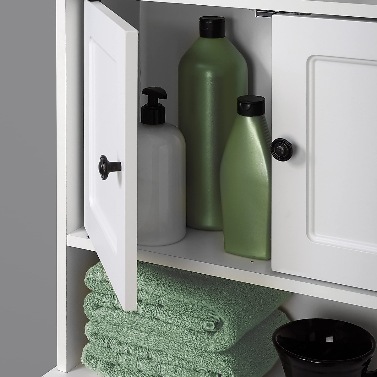 Zenna Home Bathroom Wall Cabinet, White with 2 Doors and 3 Adjustable Shelves, Ideal Medicine Cabinet or Over-the-Toilet Wall-Mounted Storage for Bathroom Essentials