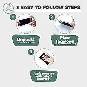 BabySquad Baby Inkpad 2 Pack - 5 x 3.5 INCHES (Baby Size) - Non-Toxic, Baby Safe, Newborn Baby Handprint or Footprint No-Mess Ink Pad, Black