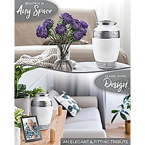 Spiritwind Cremation Urns for Adult Ashes Keepsake Set | Large White Cremation Urn with 4 Small Urns for Human Ashes | Urns for Ashes Adult Male | Urns for Human Ashes Adult Female | Decorative Urns