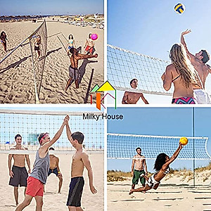 Volleyball Nets, Professional Volleyball Net, Portable Volleyball Replacement Net for Backyard Schoolyard Sports Beach Swimming Pool, Indoor/Outdoor Volleyball Net Set, 32FTX3FT, Poles Not Included