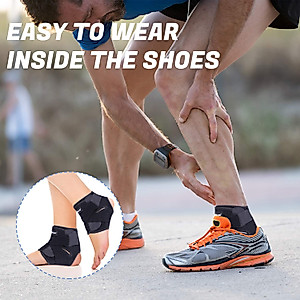 Dr.Welland Ankle Brace(Pair), Ankle Support for Sprains, Plantar Fasciitis,Tendonitis, Active Ankle Stability, Prevent Re-Injury, Compression Ankle Stabilizer Adjustable Wrap, Athletic Protection