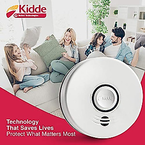 Kidde Smoke Detector, 10-Year Battery, Photoelectric Sensor Wire-Free Interconnect Smoke Alarm, Voice Alert