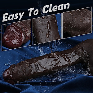 Sexgene 10.83 Inch Realistic Big Thick Dildo Sex Toy for Women, Lifelike Soft Silicone Anal Dildo with Strong Suction Cup for Hands-Free, Realistic Fake Penis for Vagina Anal Play