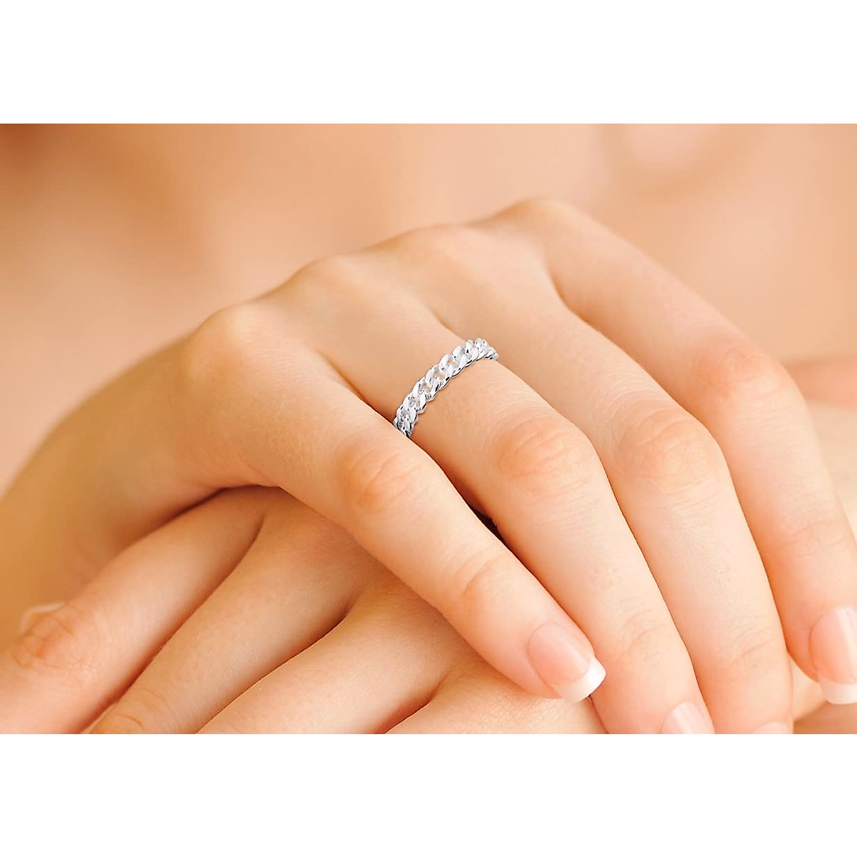 Miabella 925 Sterling Silver Italian 4mm Cuban Link Band Ring for Women Made in Italy (12)