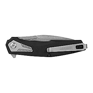 Kershaw Tremolo Pocket Knife, 3.125" 4Cr14 Steel Clip Point Blade, assisted opening EDC,Black