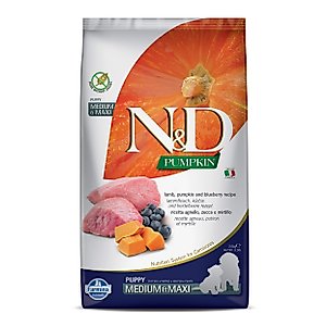 Farmina N&D Dog Dry Puppy Grain-Free Pumpkin Medium/Maxi Lamb & Blueberry 5.5 Pounds