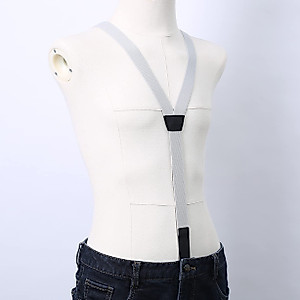 PAHVRION Y Back Hidden Suspenders for Men, Invisible Suspender for Untucked Men Adjustable Under the Shirt Suspenders