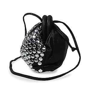 Steve Madden womens Nikki-m Steve Madden NIKKI M Studded Crossbody, Black, One Size US