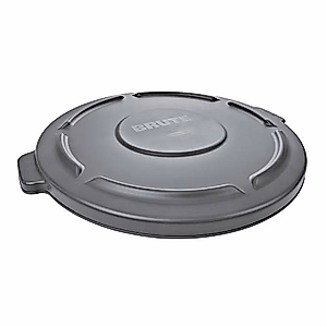 Rubbermaid Commercial Products BRUTE Heavy-Duty Round Trash/Garbage Lid, Gray, Compatible with the 44-Gallon Rubbermaid BRUTE Trash Can