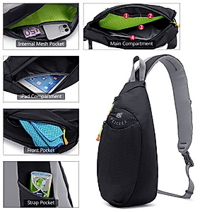 Peicees Sling Bag for Women Men Kids Sling Backpack Crossbody Chest Shoulder Bag