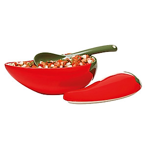 Prepworks by Progressive Salsa Bowl with Spoon - Great for Homemade Salsa and Pico De Gallo, Dips, Party foods, Condiments, Sauces and Toppings