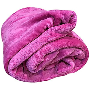 Home Must Haves Solid Hot Pink Affordable Bed Blanket Bedding Throw Fleece Super Soft Warm (Queen), (Hot Pink Blanket 1)