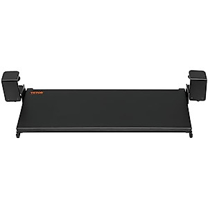VEVOR Clamp on Keyboard Tray Under Desk, Desk Keyboard Tray Slide Out with Sturdy No-Drill C Clamp Mount, Large 26.8 x 11 inch Slide-Out Computer Drawer for Typing in Home, Office Work