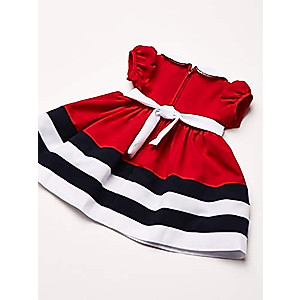 Bonnie Baby Baby Peter Pan Collar Nautical Dress and Panty Set, Red, 3-6 Months