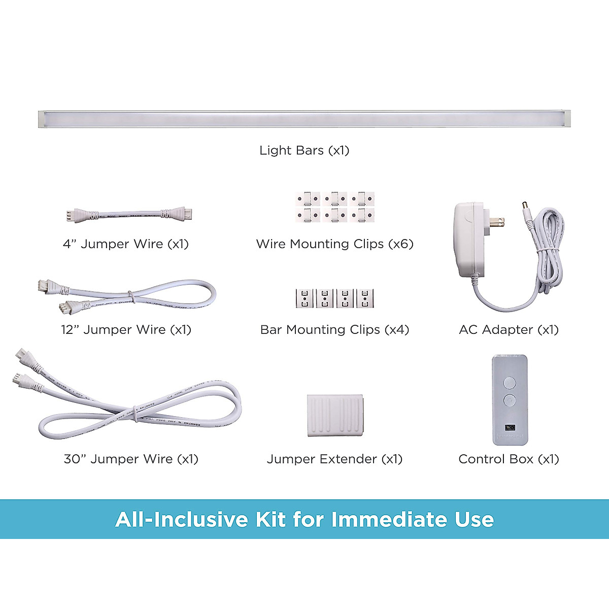 BLACK+DECKER Works with Alexa Smart Under Cabinet Lighting, Adjustable LEDs, 24" Bar, White