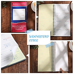 Crtiin Books Money and Rent Receipt Book 2 Part Carbonless Receipt Log Book with Carbonless Copies, Spiral Bound, 200 Sets Per Book, 4 Receipts Per Page, 5.25 x 11 Inch(10 Pcs)