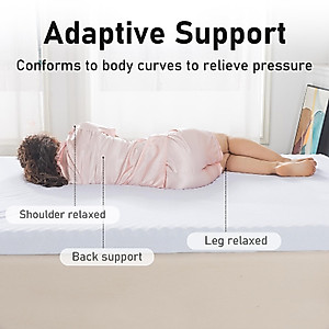 WhatsBedding 3 Inch Memory Foam Mattress Topper Queen Size with Soft Cover, Memory Foam Bed Topper with Removable & Washable Cover Rayon from Bamboo for Back Pain (80x60x3in)