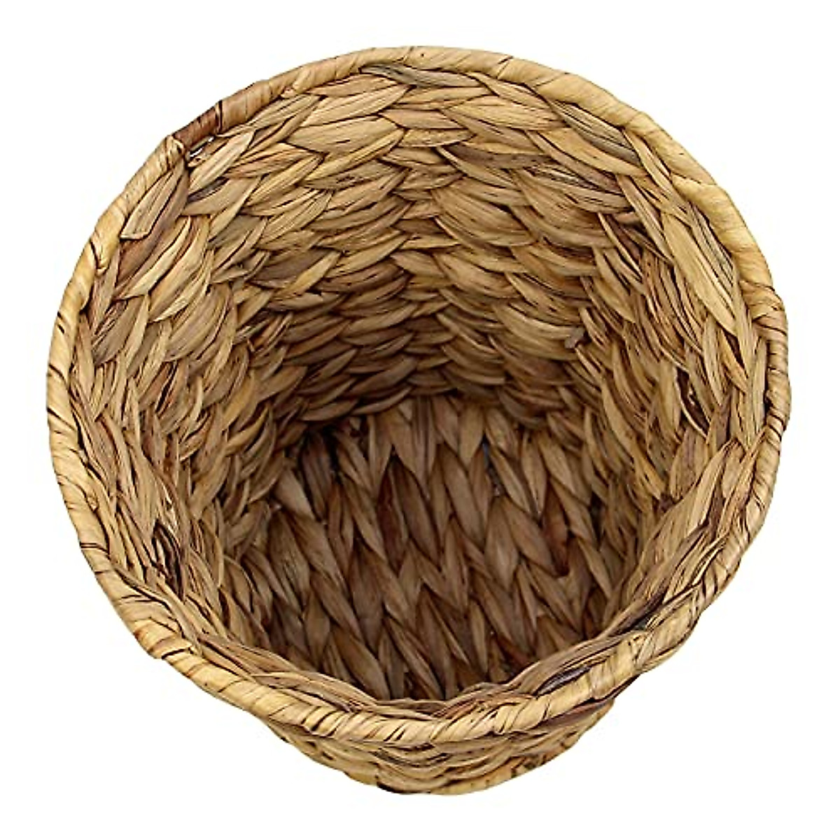 Casaphoria Round Water Hyacinth Garbage Baskets for Storage Natural Woven Hyacinth Laundry Rubbish Basket Durable Circular Waste Baskets Home Beautiful Decoration Storageworks Recycling Bin