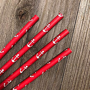 Red White and Blue Ice Cream Sundae Kit - 4th of July Party - 12 Ounce Blue Stripe Paper Treat Cups - Plastic Spoons - American Flag Picks - Paper Straws - 16 Each