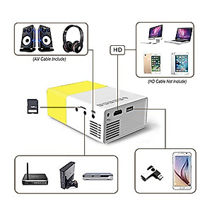 Mini Projector,1080P Full HD LED Video Projector Home Theater Beamer,Indoor&Outdoor Portable Projector,Ideal for Living Room /Bedroom/Camping/Travel/Party