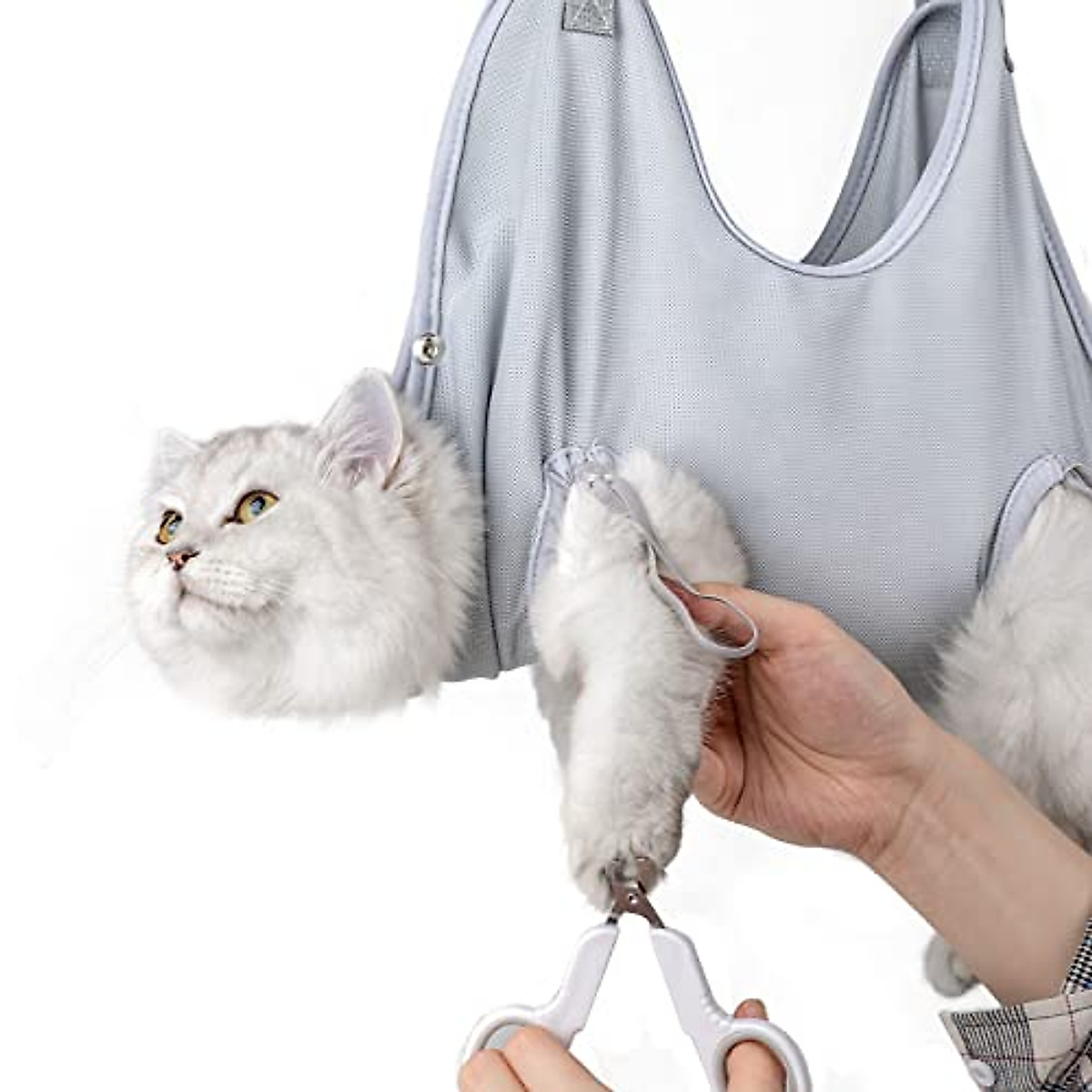 LMOPU Cat Grooming Hammock,Dog Grooming Harness,Cat Bag for Nail Trimming,Dog Sling for Nail Clipping,Holder for Nail Clipping,Quick Dog Bath,Drying Dog Hair