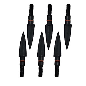 100/125/150/200 Grains Archery Field Points Practice Field Tips, Archery Target Practice Hunting Arrow Tip for Recurve, Compound Bow Crossbow, Steel Screw in Broadheads 12 PCS (5/16″-125grains)
