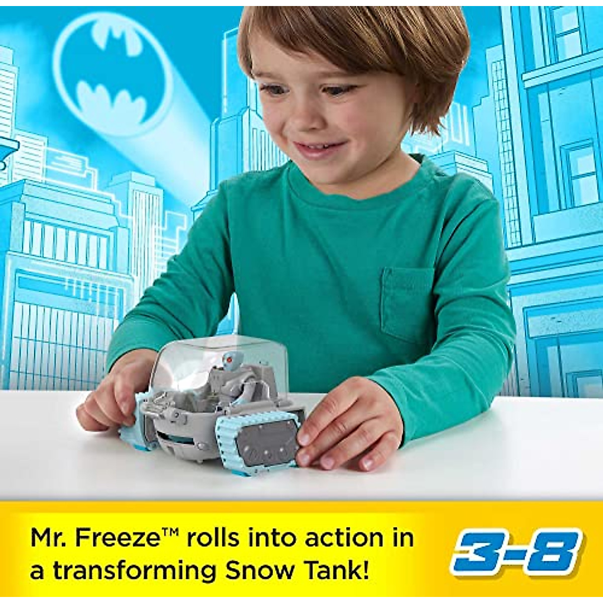 Imaginext DC Super Friends Preschool Toys Head Shifters Mr. Freeze & Snow Tank Figure and Vehicle Set for Pretend Play Ages 3+ Years