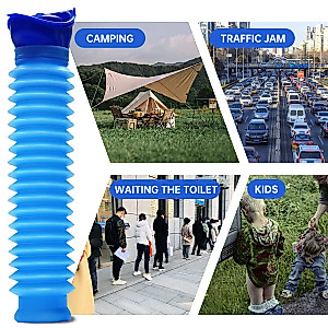 Flap Retractable Portable Blue Men's Urinal, 26fl oz (750ml) Men's Urine Bottle Without Side Leakage - Urinal for Hospital, Emergency and Travel