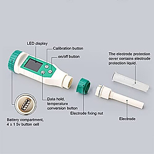 Smart PH Tester, Compact Portable LCD Display High Accuracy Bluetooth PH Meter for Skin