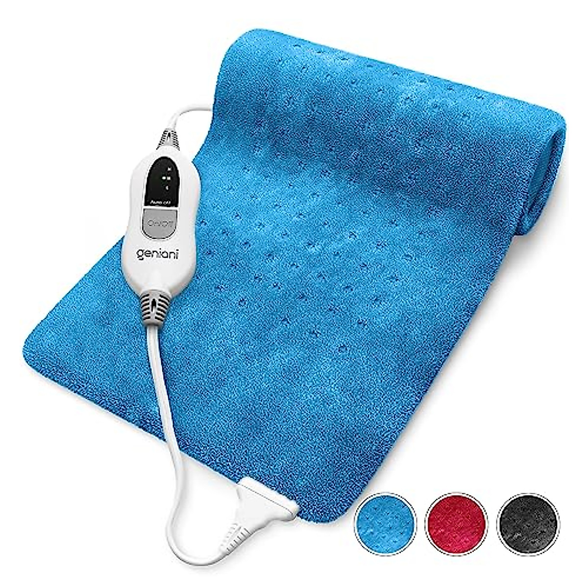 GENIANI XL Heating Pad for Back Pain & Menstrual Pain Relief, FSA HSA Eligible, Auto Shut Off, Machine Washable, Moist Heat Pad for Neck and Shoulder, Heat Patch for Cramps Relief, Aqua Blue 12'‘×24’’