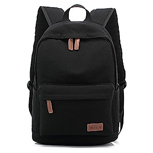 KAYOND Casual Style Lightweight canvas Laptop Bag/Durable Travel backpacks/Rucksack for Men&Women/Fashion Backpack Fits 15 inch Notebook (Black)
