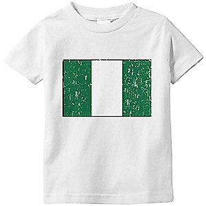 Amdesco Nigeria Flag Nigerian Infant T-Shirt, White 18 Month