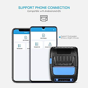 VIBY Portable 58mm Thermal Receipt Printer Handheld Barcode Printer USB BT Connection