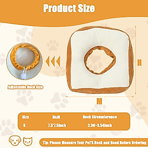 2 Pcs Adjustable Soft Dog Collar for Dog and Cat Recovery Cone Collar Cute Toast Shapes Dog Neck Cone After Surgery Elizabethan Collar for Puppy Cat Kitten