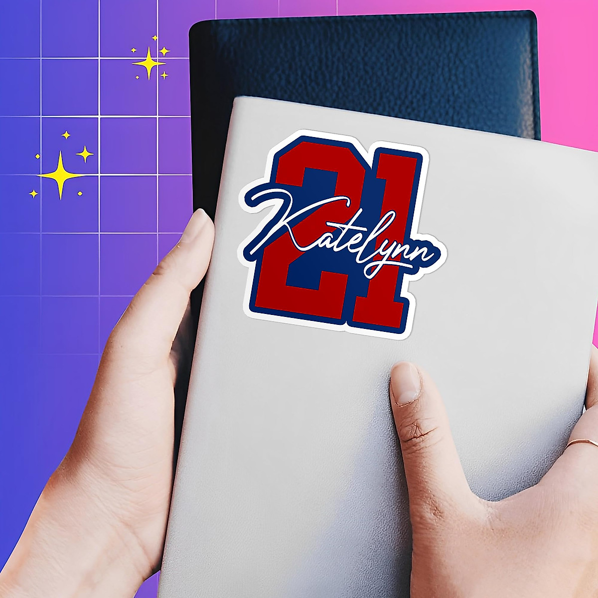 Custom Name Number Sticker Personalized Name for Hard Hat Stickers Softball Baseball Helmet Decal Vinyl KissCut Sticker Water-Resistant Gift Idea Laptop Decor Water Bottle Bumper Stickers Gifts Idea