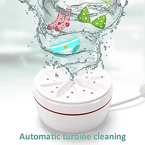 Mini Portable Washing Machine, USB Powered Ultrasonic Turbine Mini Washing for Cleaning Sock, Underwear, Small Rags Chargeable Mini Turbo Washer for Travel, School, Outdoor Camping, Apartments