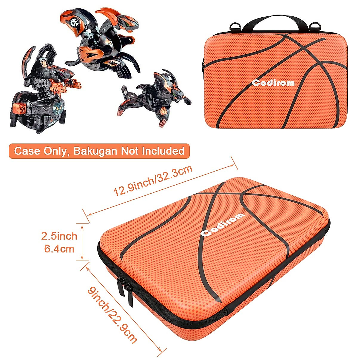 Toy Organizer Storage Case Compatible with Bakugan Figures, BakuCores and Small Dolls, Mini Toys Container Carrying Box with Mesh Pocket (Bag Only)