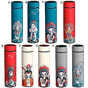 16.9oz Chinese Style Vacuum Flask Stainless Steel Tea Thermos Intelligent Temperature Display Water Bottle for Work School Travel D