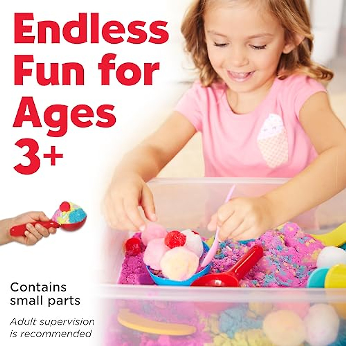 Creativity for Kids Sensory Bin: Ice Cream Shop Playset - Toddler Learning Toys for Kids Ages 3-4+, Kids Pretend Play Ice Cream Set, Kids Gifts for Girls and Boys, Medium