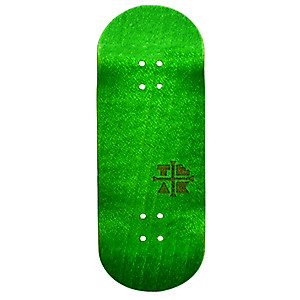 Teak Tuning Prolific Wooden Fingerboard Deck, Ghillie Green - 34mm x 97mm - Handmade, Pro Shape & Size - Five Plies Wood Veneer - Includes Prolific Foam Tape