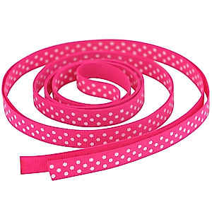 QingHan Grosgrain Ribbons for Crafts Gifts Wrapping 3/8" Boutique Polka Dot Fabric Ribbon 40yd (20 x 2yd)