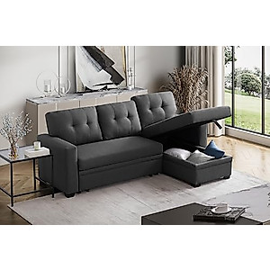 Devion Furniture Crystals Sleeper Sofa, Dark Gray