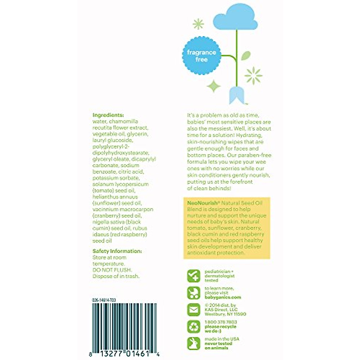 Babyganics Face, Hand & Baby Wipes, Fragrance Free, 1800 ct, Packaging May Vary