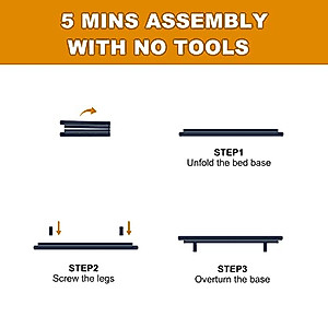 POMT Adjustable Bed Frame Queen Quick Assembly Adjustable Bed Base with Wireless Remote Independent Head and Foot Incline Dual USB Charging Ports Under Bed Nightlight Side