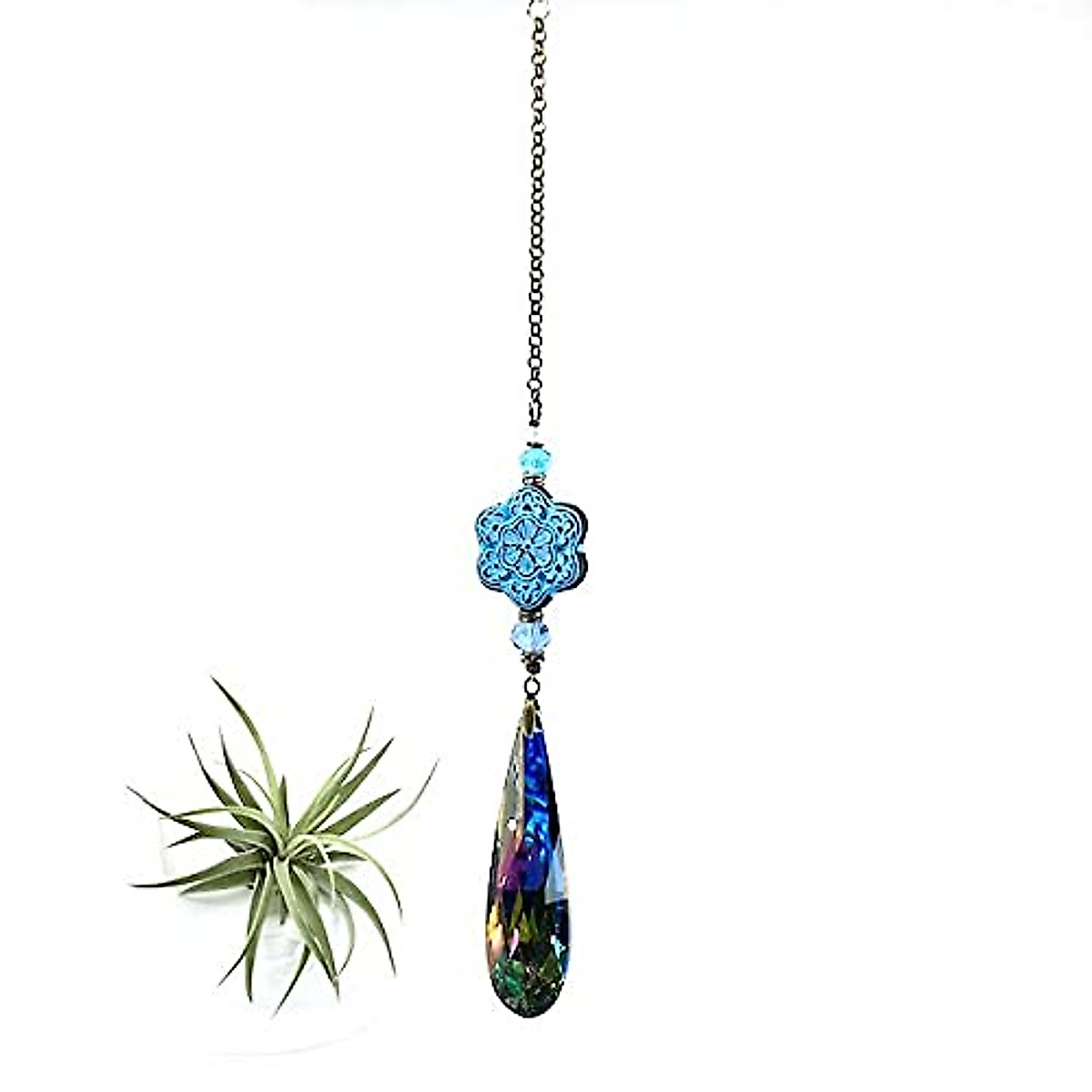 Boho Sun Catcher, (76mm Vitrail Drop) Crystal Hanging for Windows, Home Decor, Garden, Mother's Day, Windows, Gift (Length: 11.25 inches) | 2 Dirty Birds Boutique