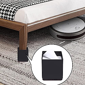 LIRRAS Set of 4 Carbon Steel Furniture Riser, Self Adhesive Mute Pad Sofa Legs, Non Slip Heavy Duty Bed Riser, Adds 5cm Height to Table Cabinet Desk Supports 20,000 lbs (3.7x5 cm/1.5x2 in,Black)