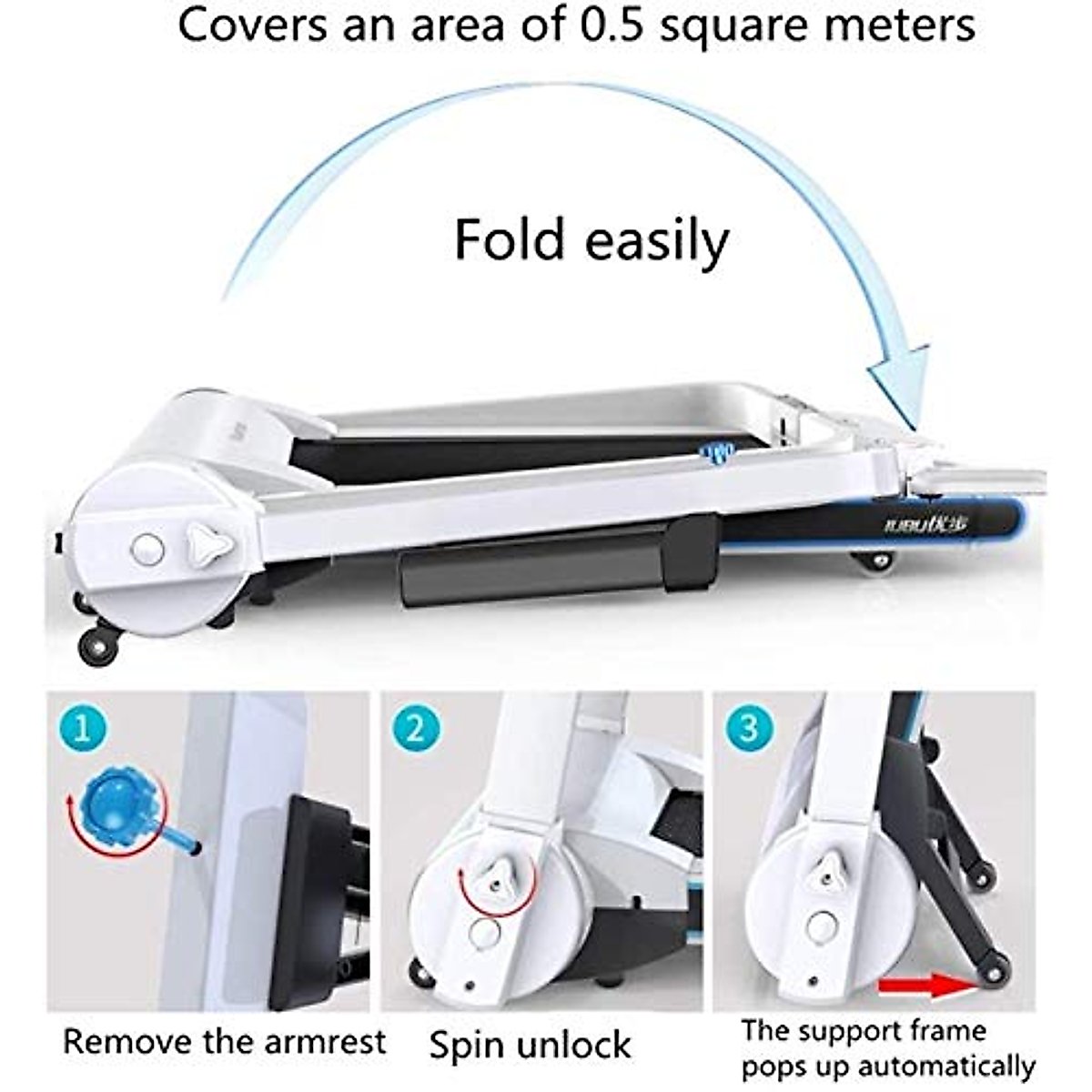 MADELL Folding Runner Treadmills， Treadmills Folding Treadmill Runninghine Power Led Display
